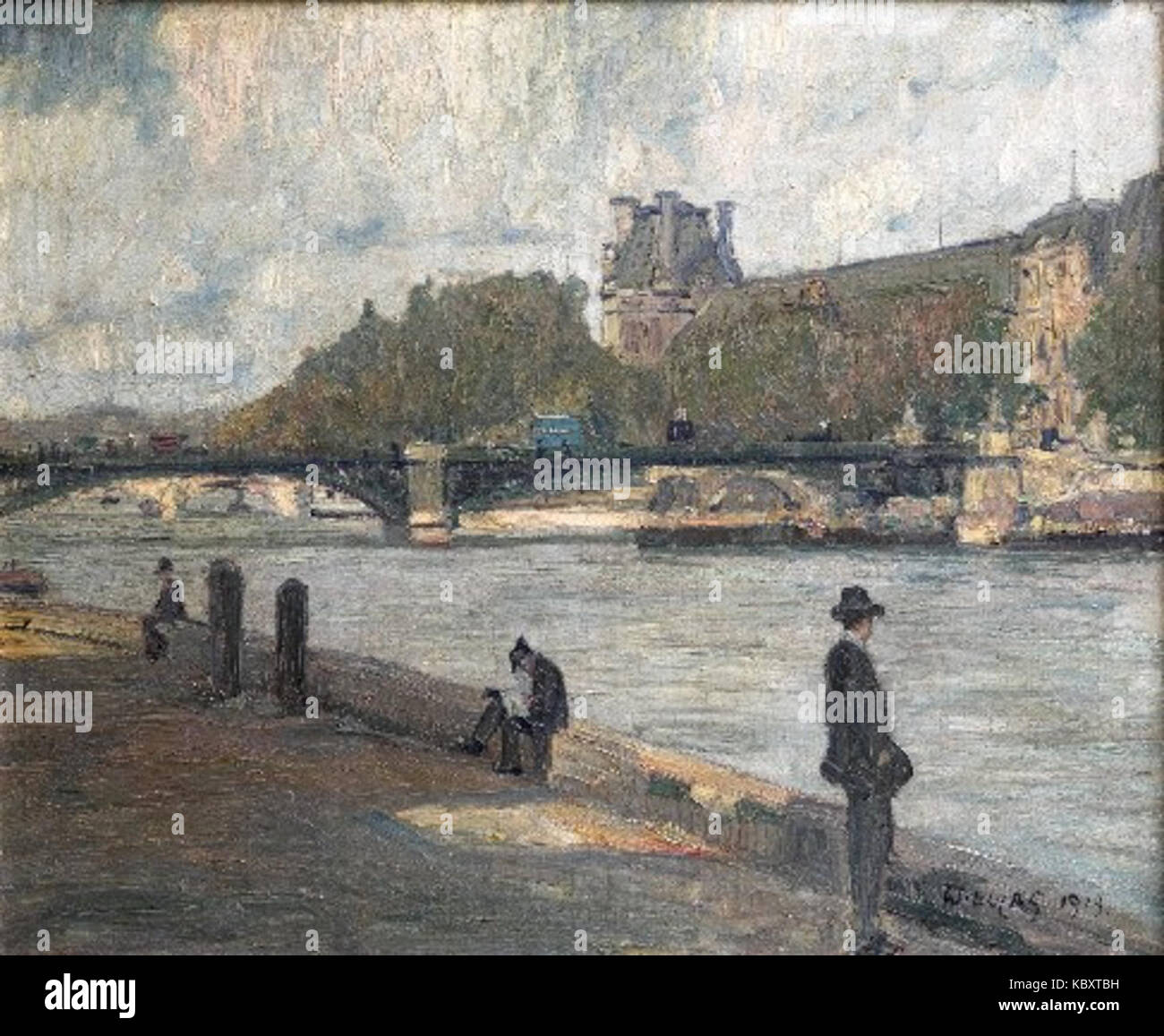 Willy Lucas' 1913 painting 'Seine Ufer mit Blick auf den Louvre ...