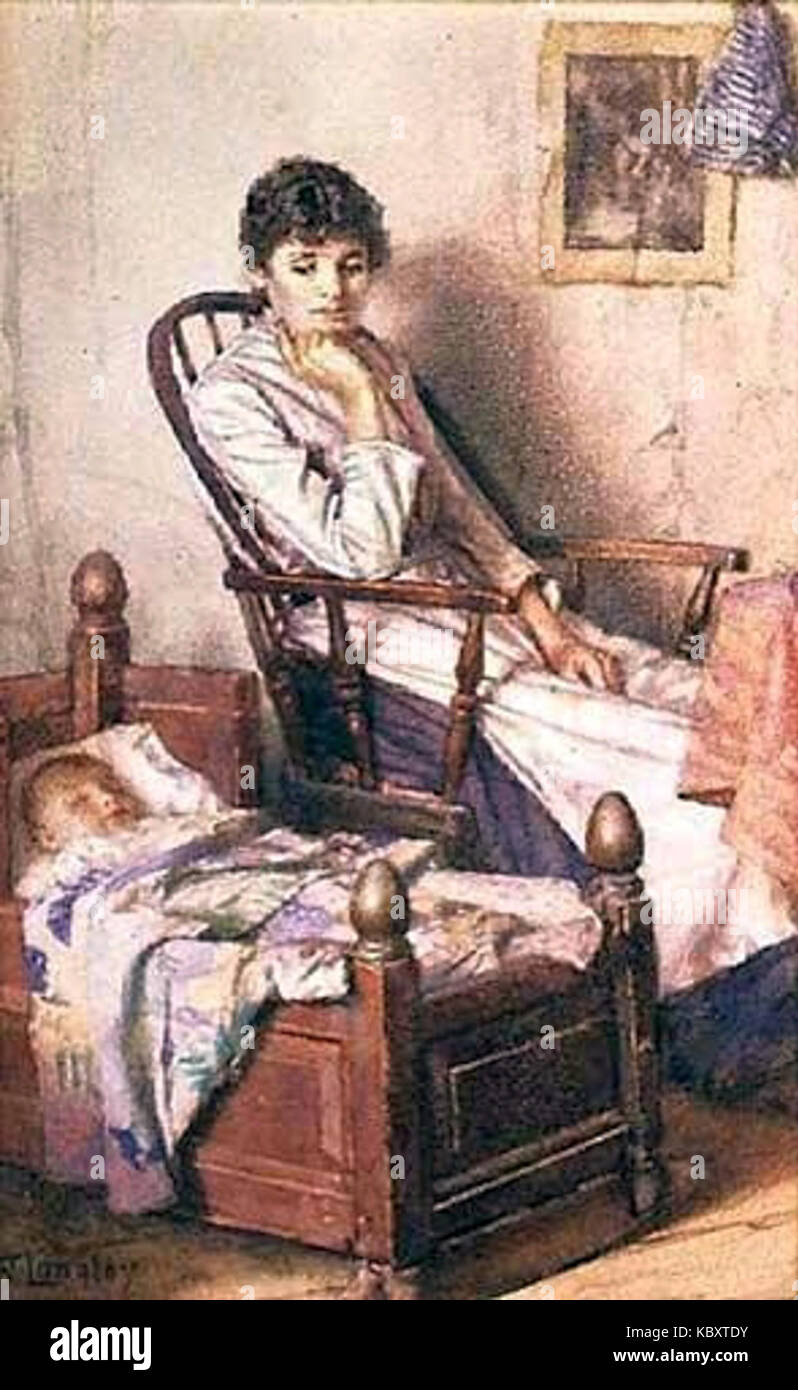 Walter Langley The Rosy Idol Of Her Solitude Stock Photo - Alamy