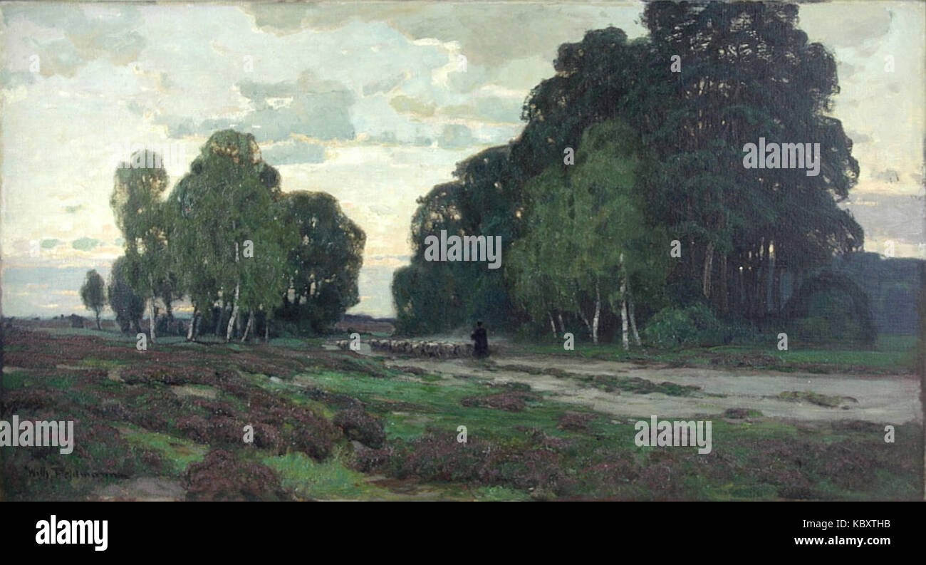 Wilhelm Feldmann Abend auf der Heide Stock Photo - Alamy