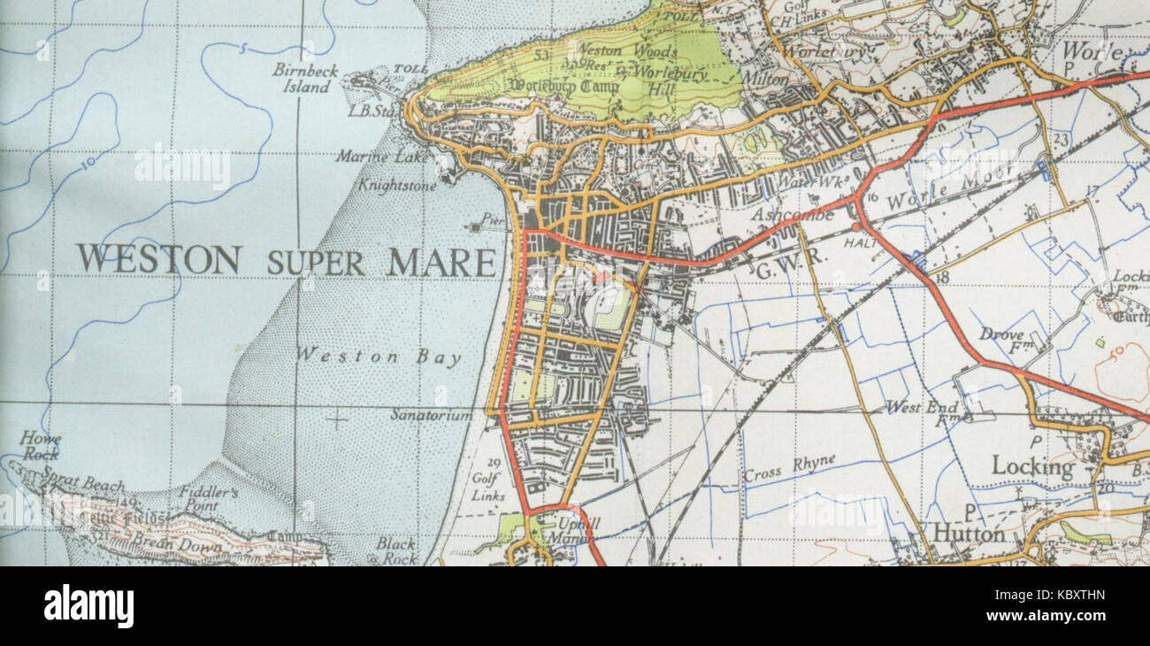 Map of weston super mare hi-res stock photography and images - Alamy