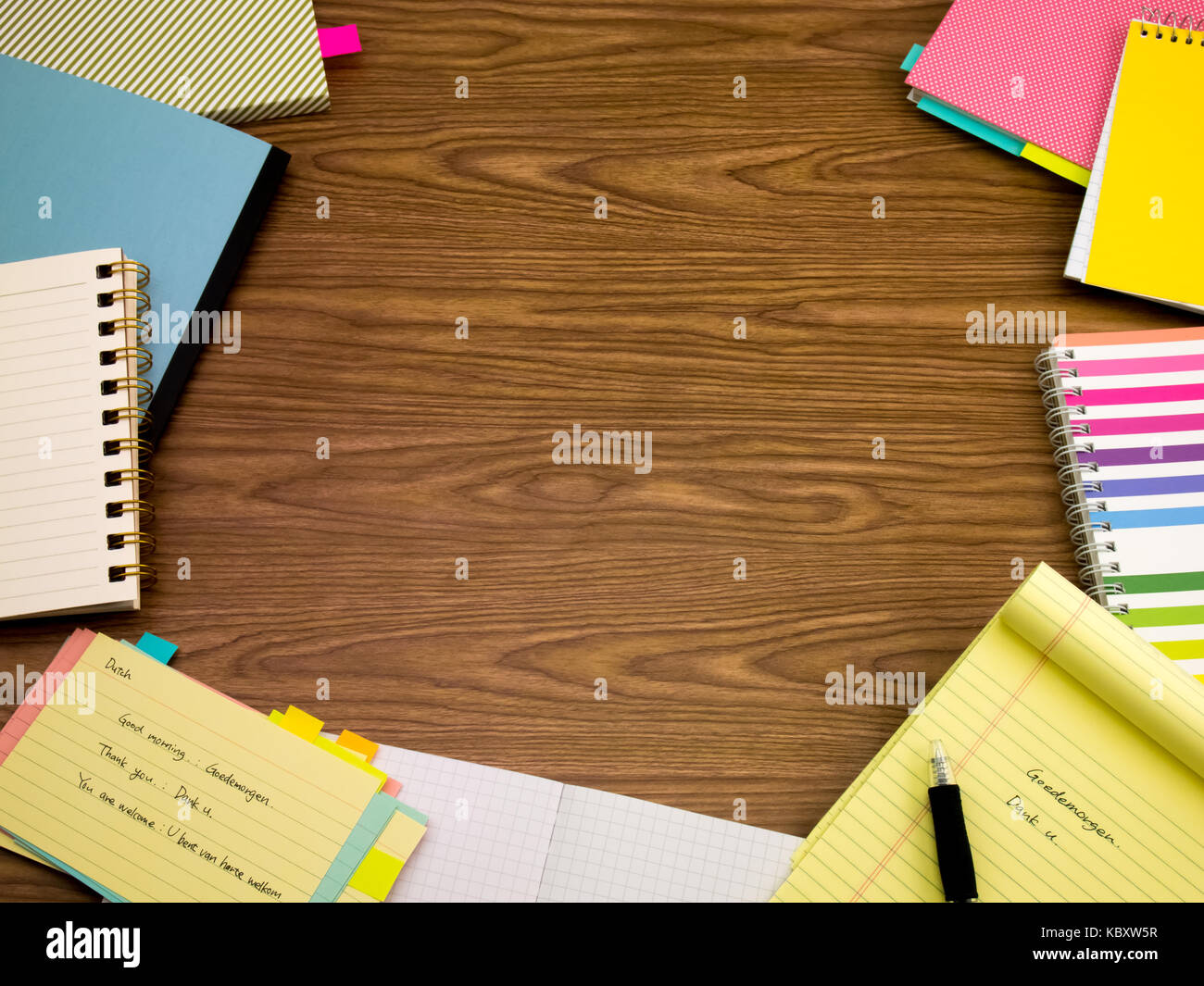 Dutch; Learning New Language Writing Words on the Notebook Stock Photo ...