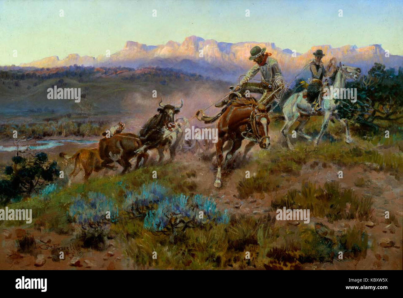 Charles m russell painting hi-res stock photography and images - Alamy