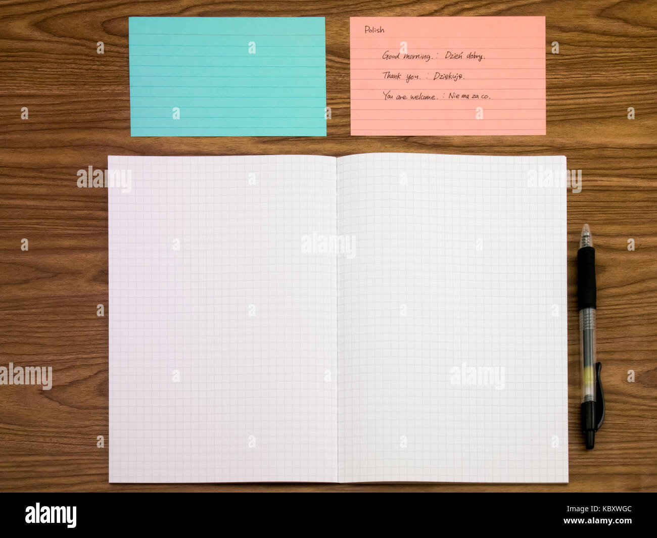 Polish; Learning New Language Writing Words on the Notebook Stock Photo ...