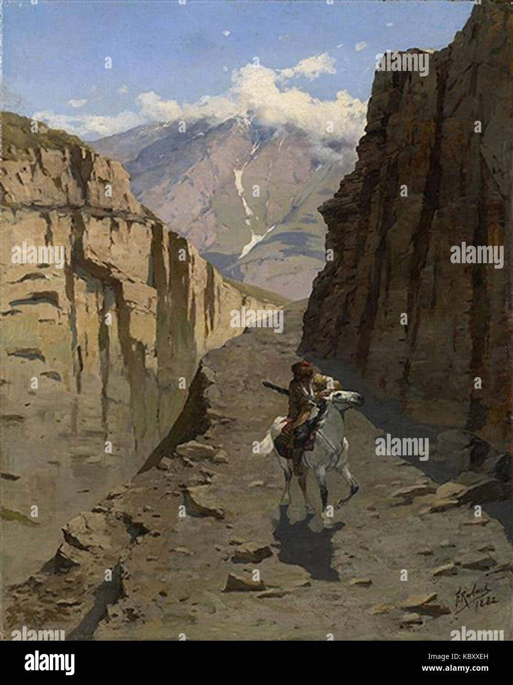 Franz Roubaud. Away in the mountains in Mleti. 1882 Stock Photo - Alamy