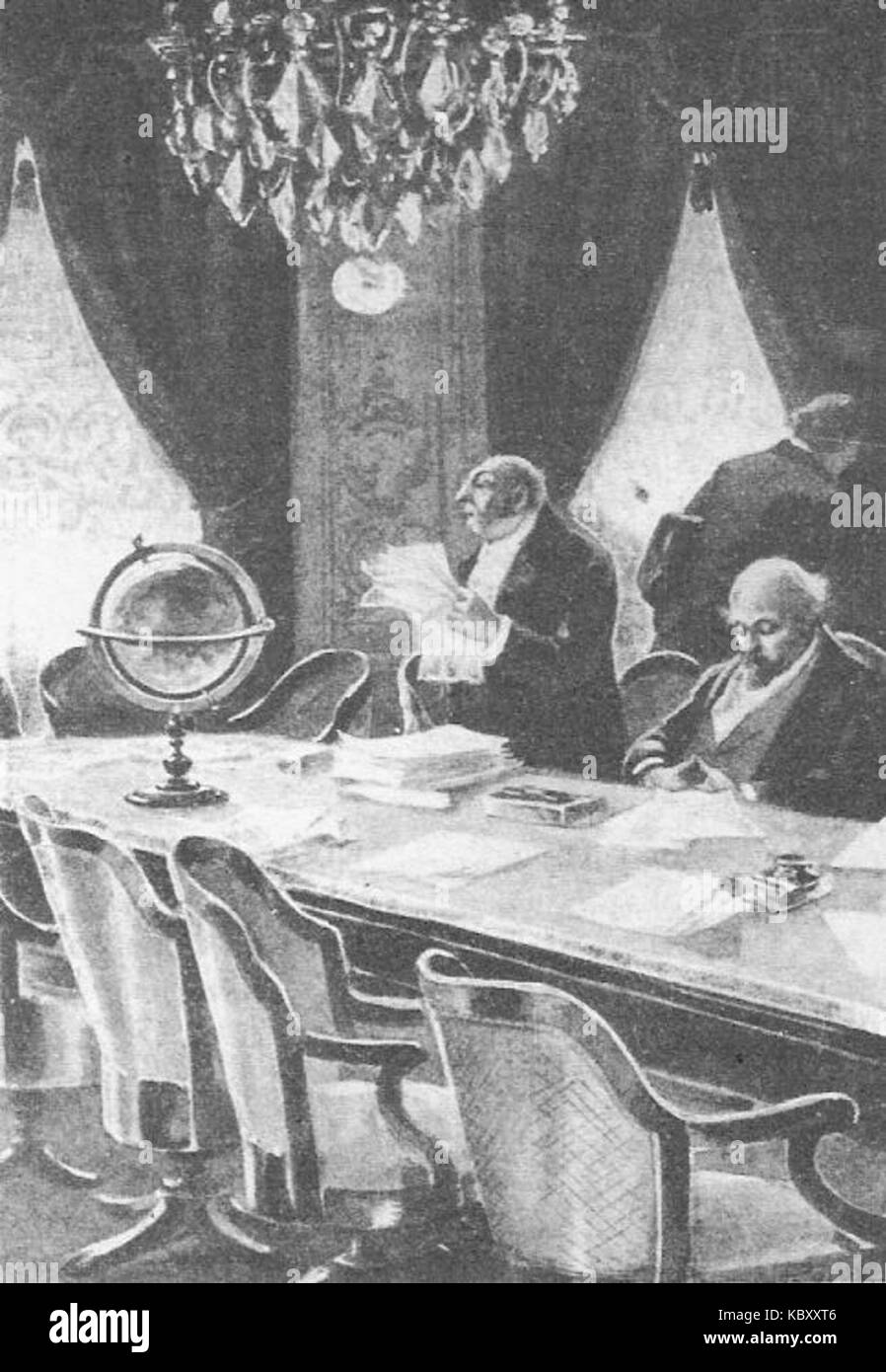 This artwork by George Roux depicts 'The Chase of the Golden Meteor ...