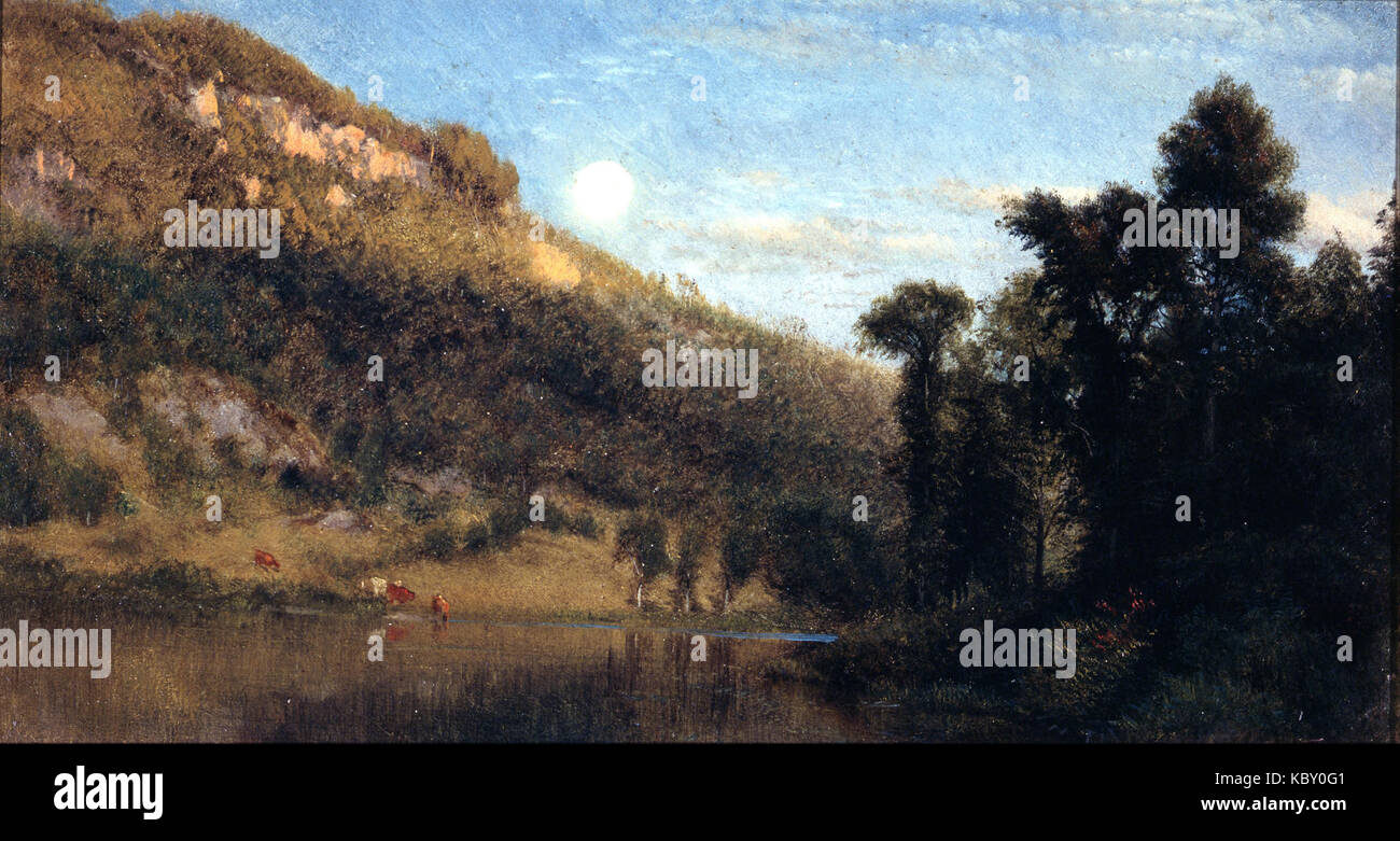 Aaron Draper Shattuck Berkshire Foothills, Full Moon Over Meadowbrook ...