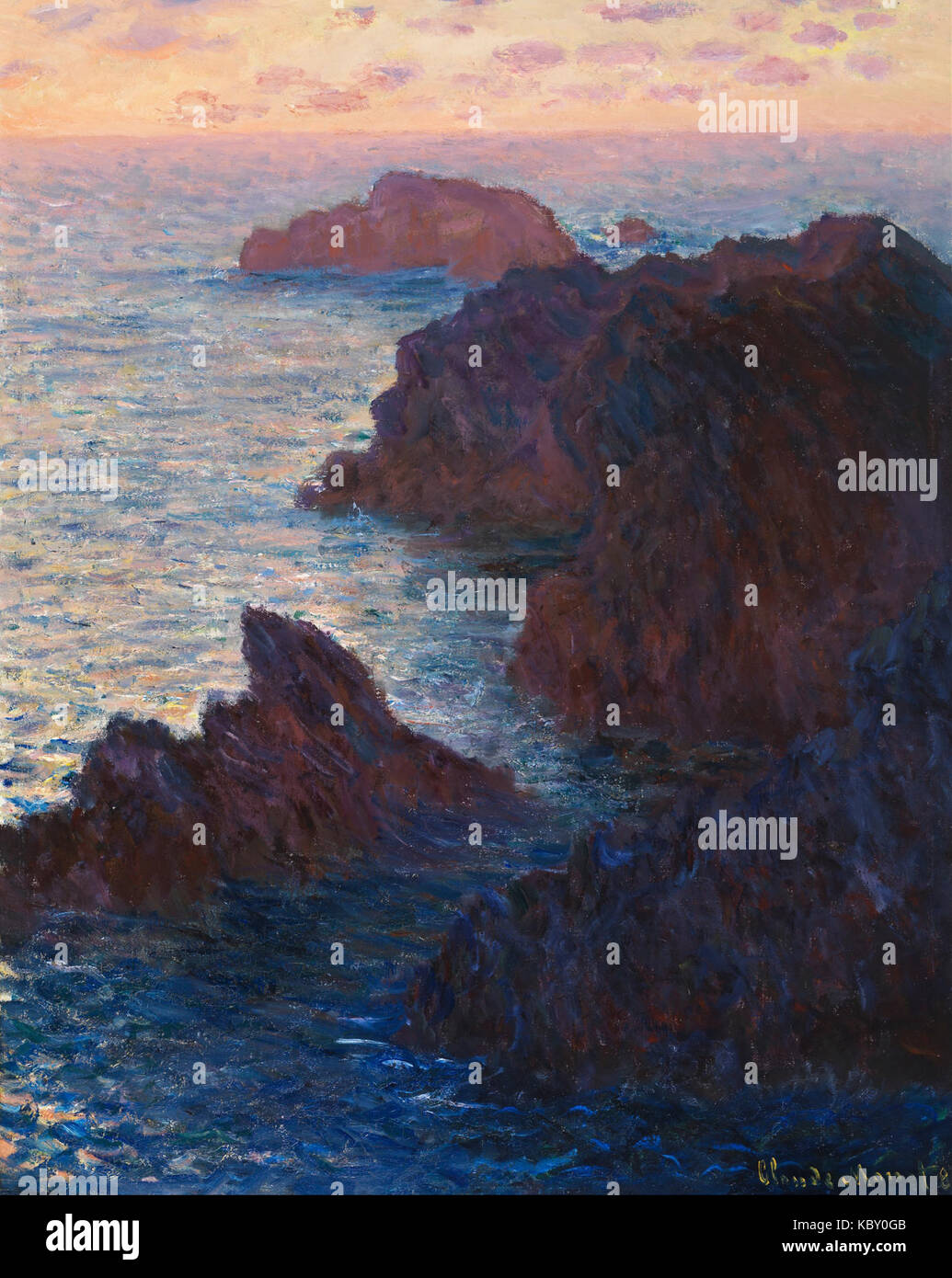 Rocks at belle ile by claude monet hi-res stock photography and images ...