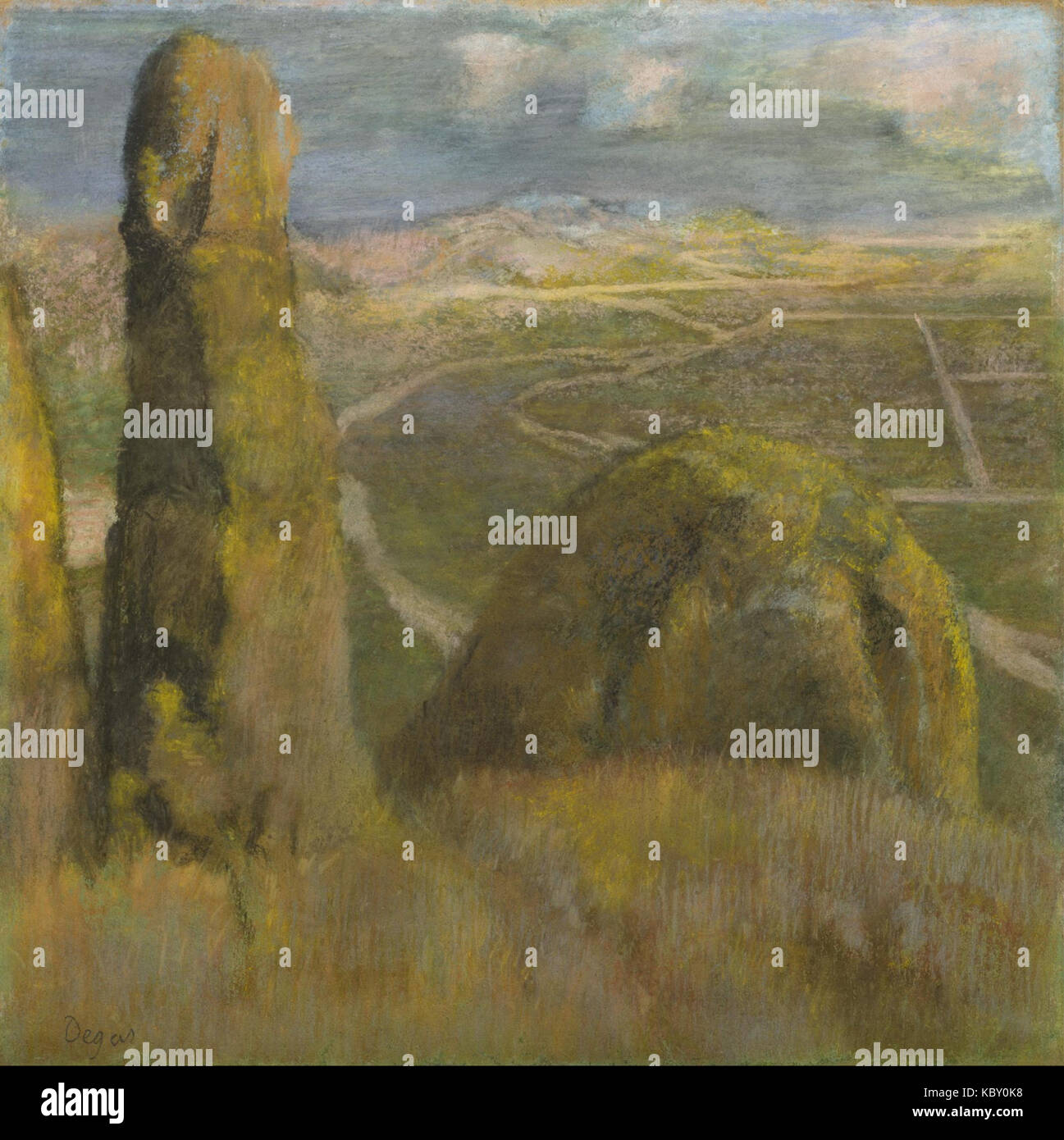 *Landscape* by Edgar Degas portrays a natural scene characterized by ...