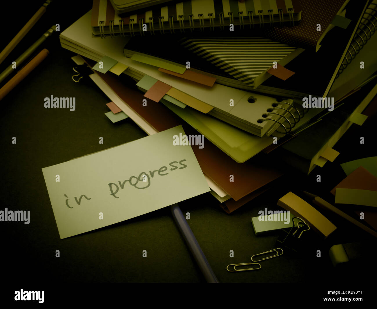 Somebody Left the Message on Your Working Desk; In Progress Stock Photo ...