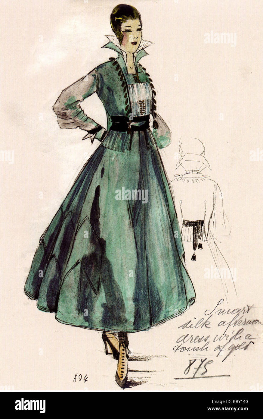 This elegant silk afternoon dress, designed by the House of Worth in ...