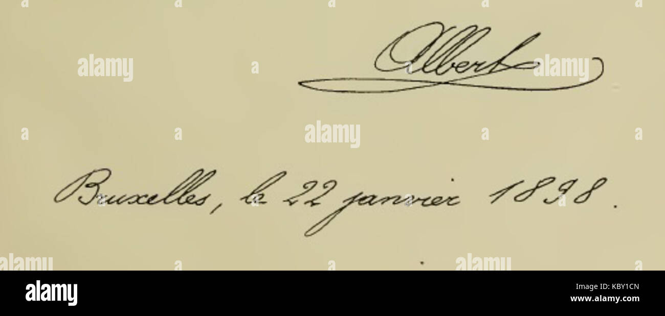 Signature du Prince Albert de Belgique 1898 Stock Photo - Alamy