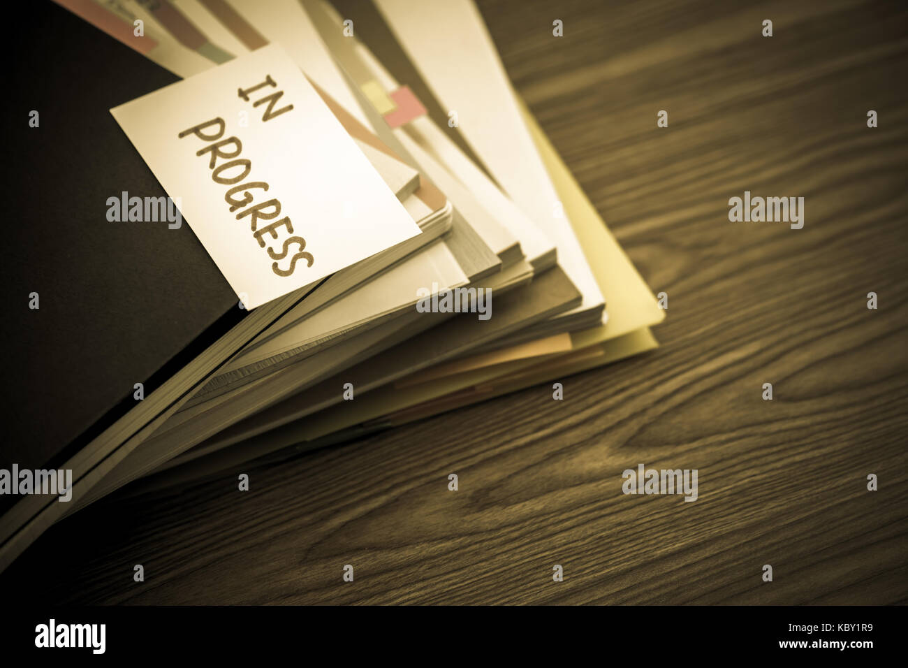 In Progress; The Pile of Business Documents on the Desk Stock Photo - Alamy
