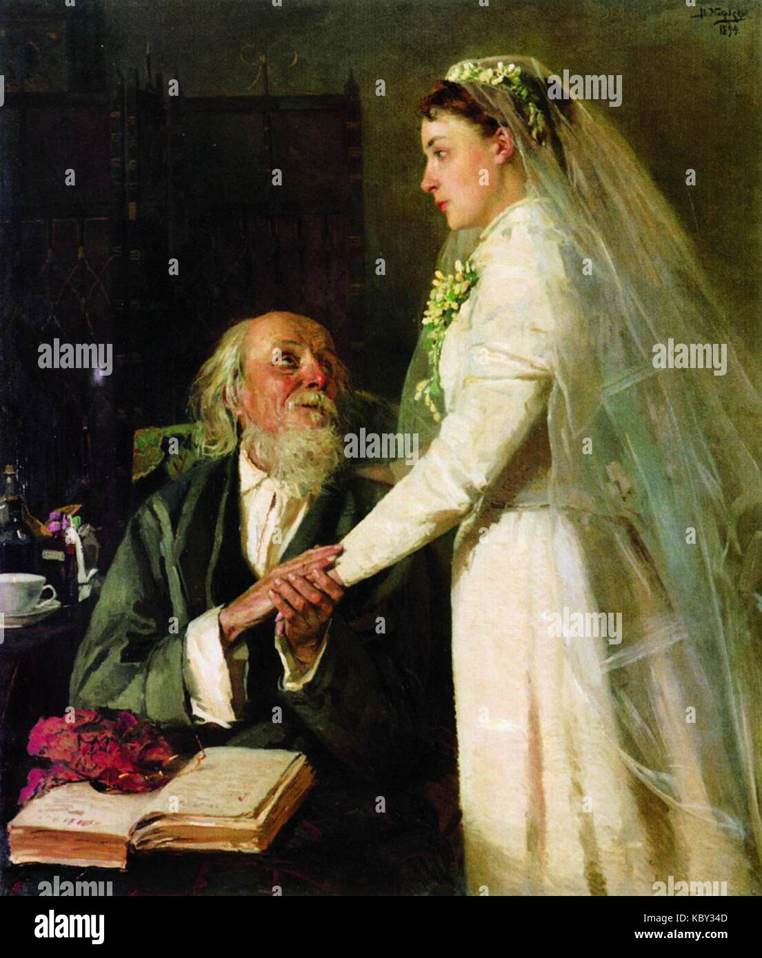 Vladimir Makovsky Goodbye, Papa Stock Photo - Alamy