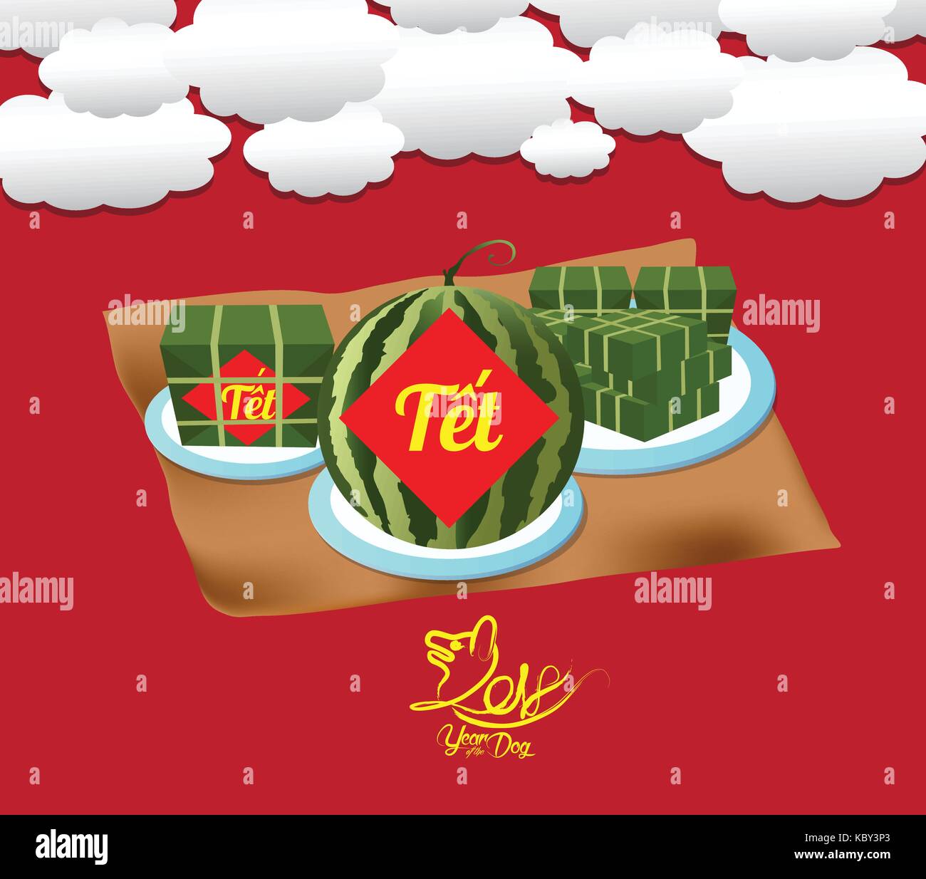 Banh chung vector hi-res stock photography and images - Alamy
