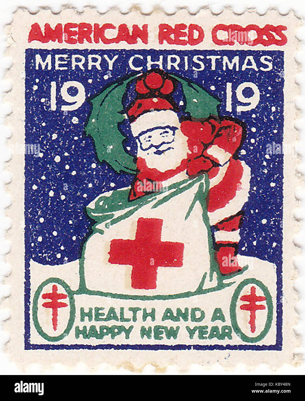 This is a 1919 Christmas Seal, a postage stamp designed to raise funds ...