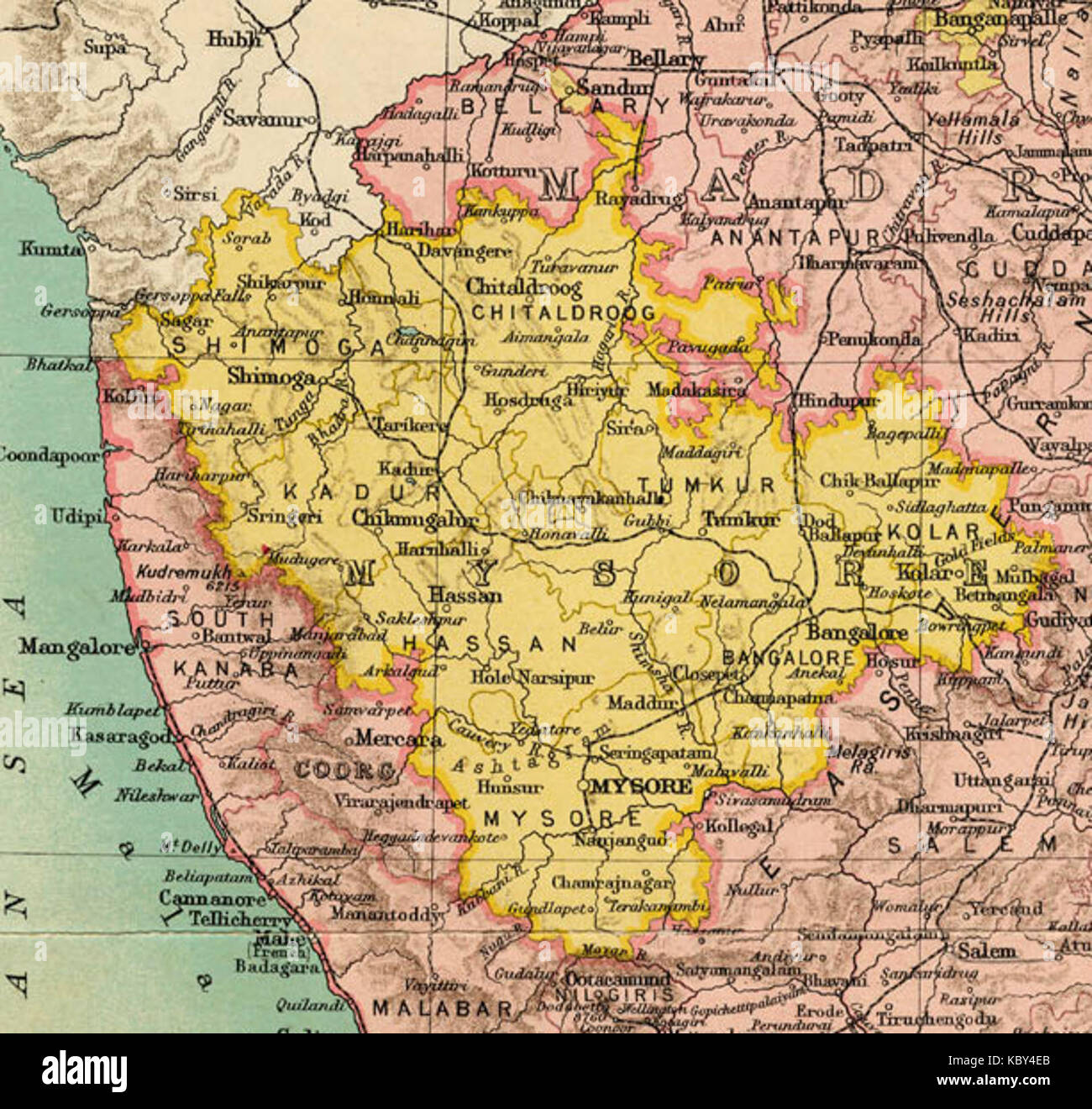 Mysore map hi-res stock photography and images - Alamy