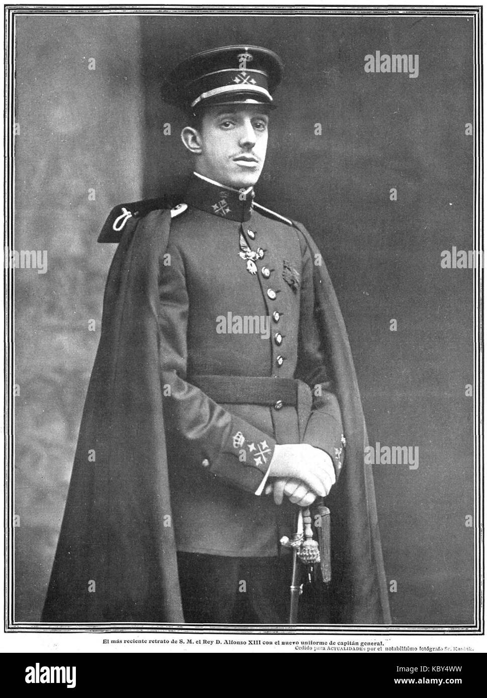 This image features Alfonso XIII, King of Spain, in a photograph taken ...