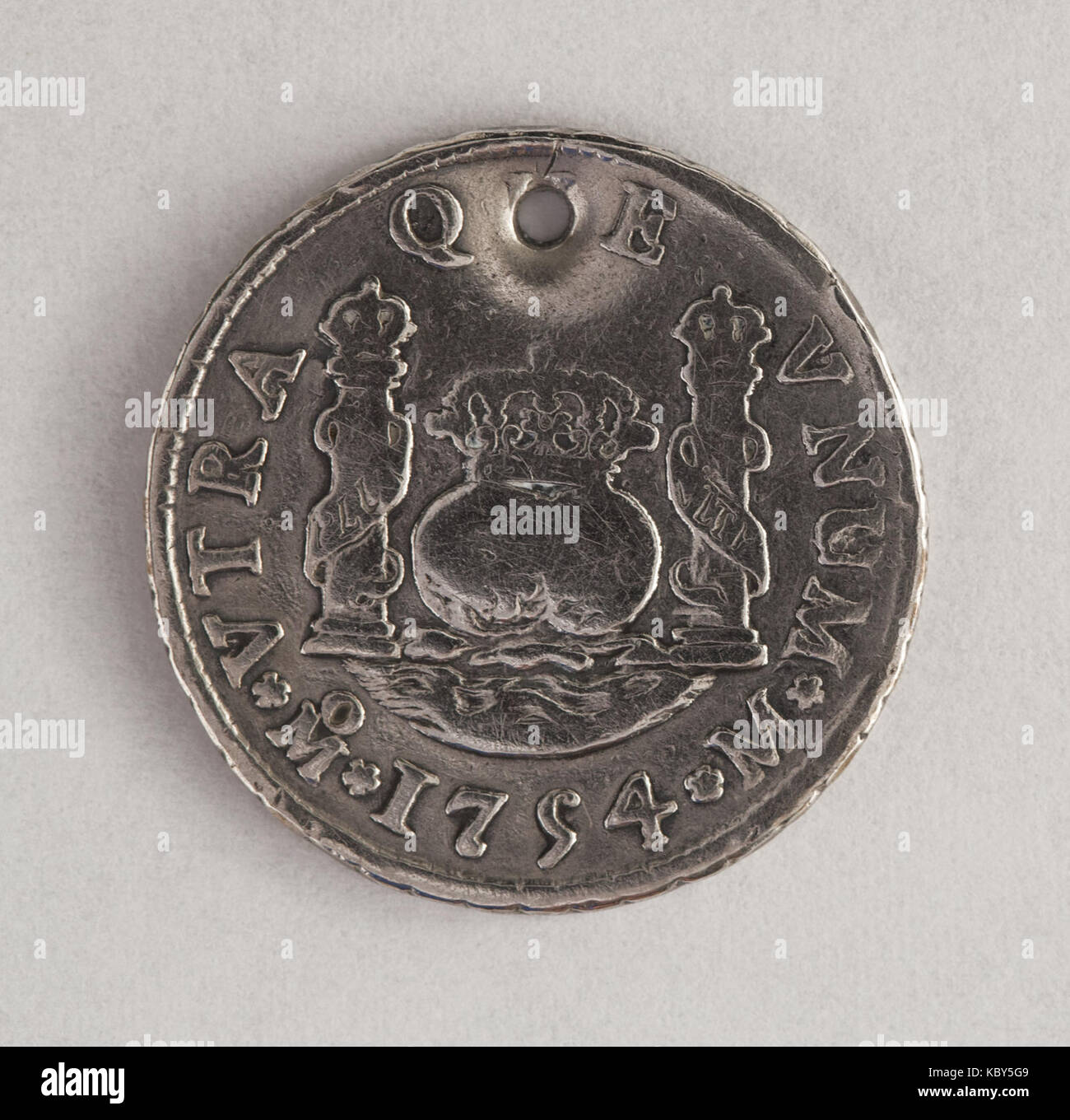 1754 Spanish Silver Two Reales Coin Stock Photo - Alamy