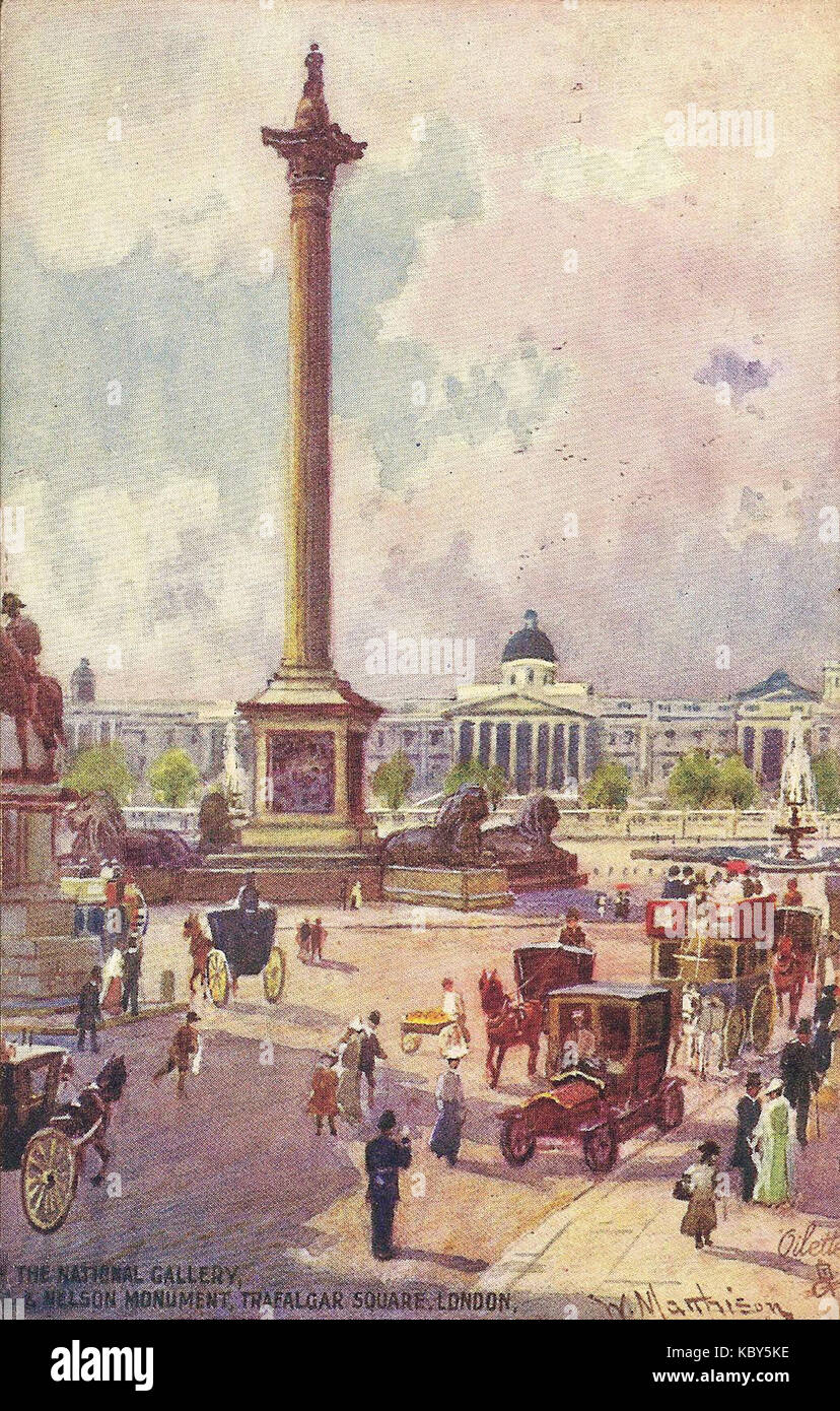 This photograph of Trafalgar Square in London captures the iconic ...