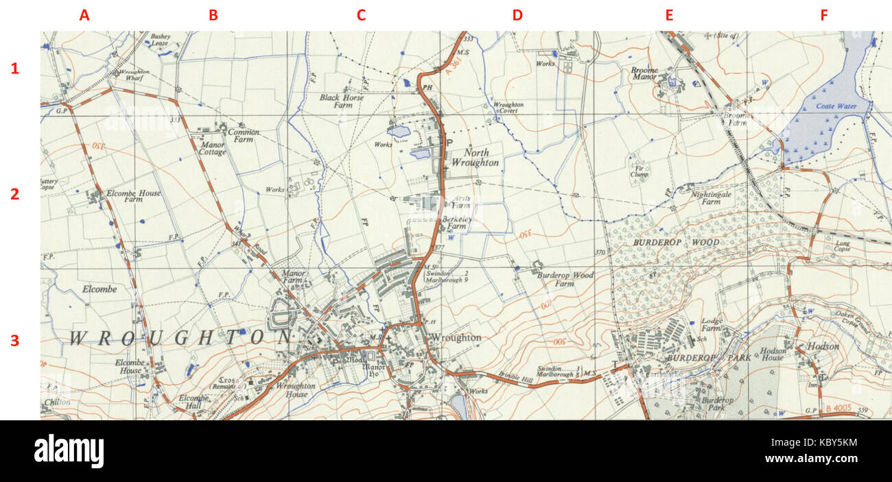 Wroughton OS Map published 1959 Stock Photo - Alamy