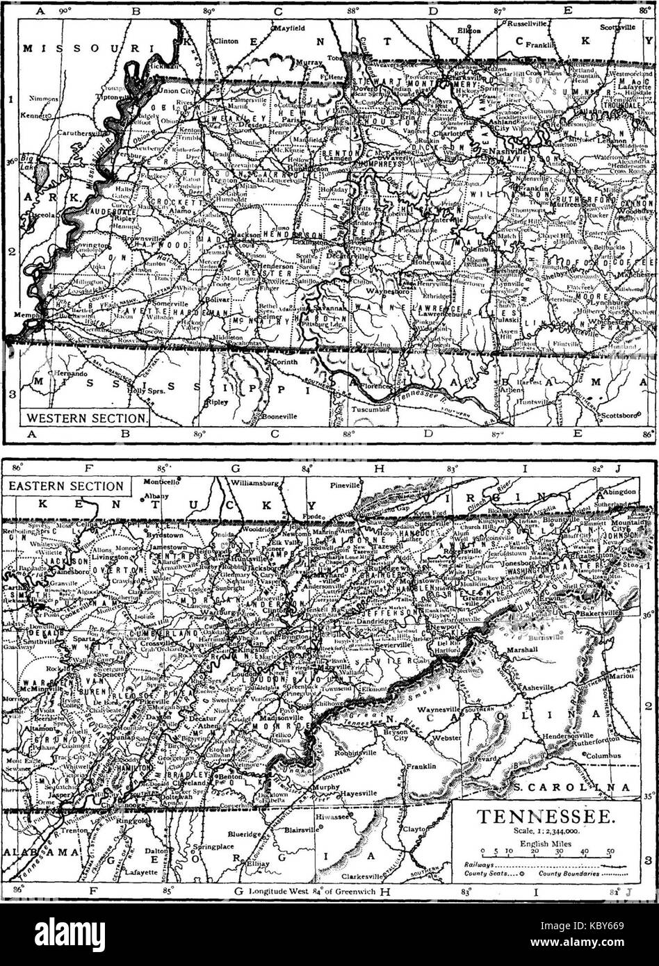 Tennessee line art map hi-res stock photography and images - Alamy