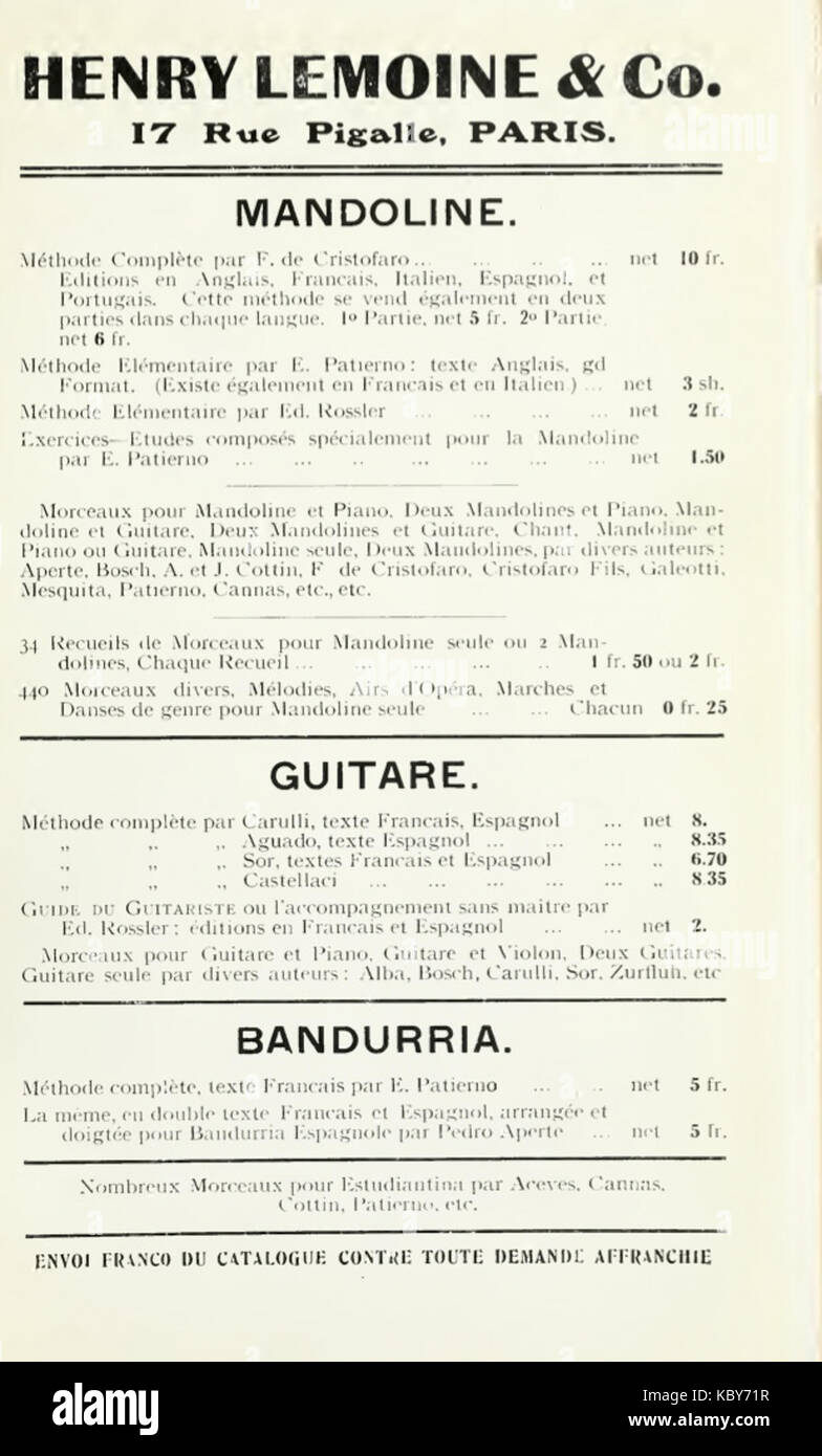 1914 Advertisement Henry Lemoine & Co Stock Photo - Alamy