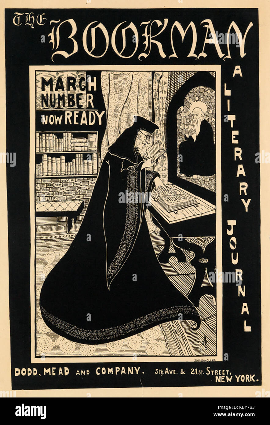 A vintage advertisement from March 1895 featuring the Bookman, an ...