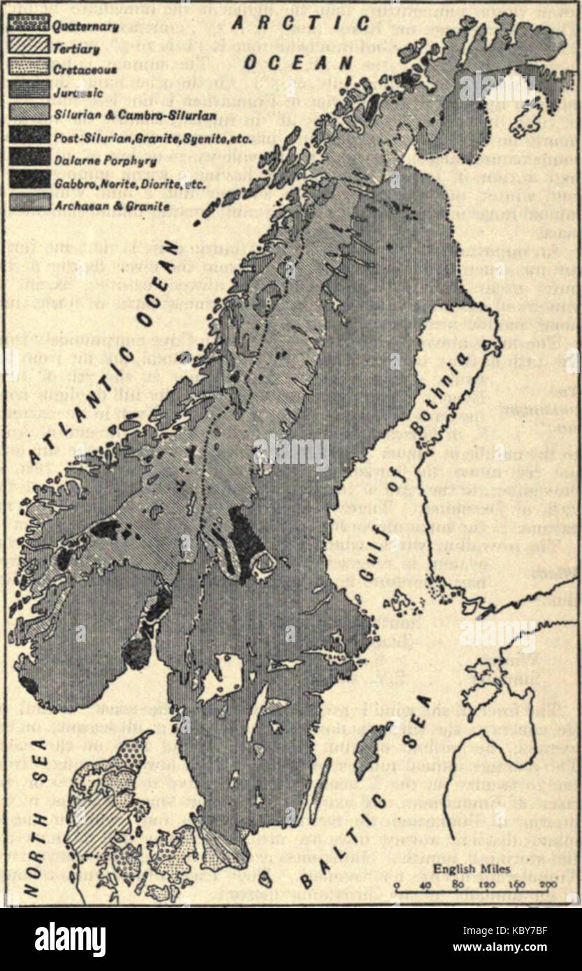 EB1911 Norway geological map of Norway and Sweden Stock Photo - Alamy