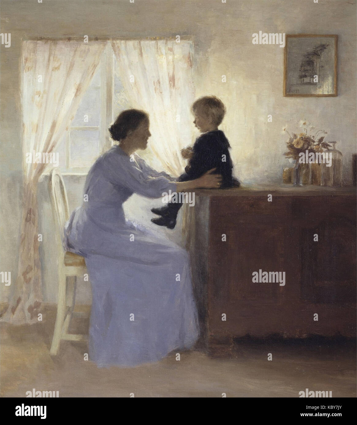 Peter ilsted mother and child in an interior 1898 Stock Photo - Alamy