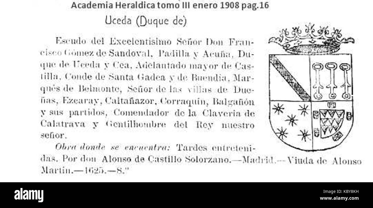 The Escudo (coat of arms) of Francisco Gómez de Sandoval, Duke of Uceda ...