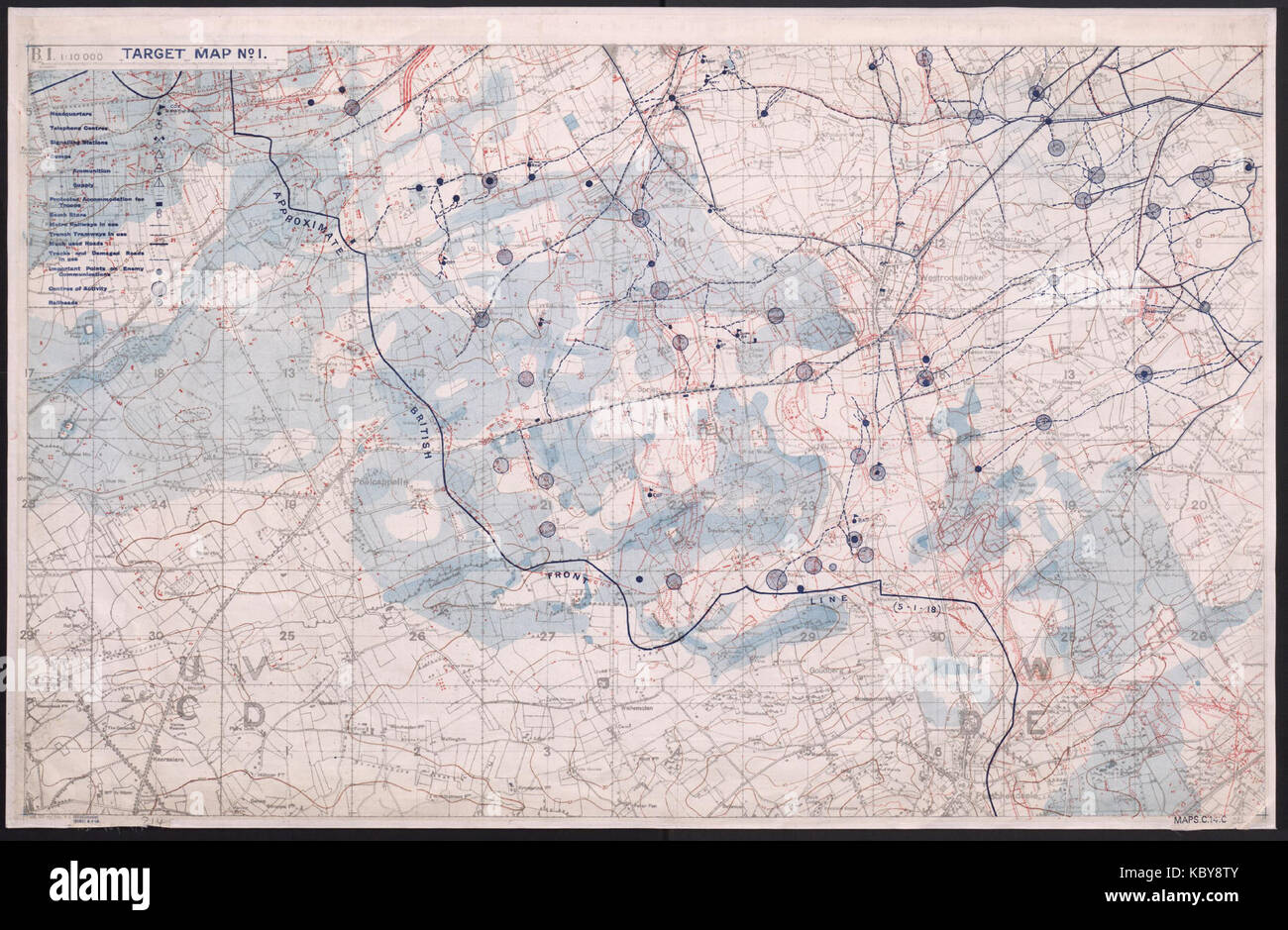 Trench map world war i map hi-res stock photography and images - Alamy