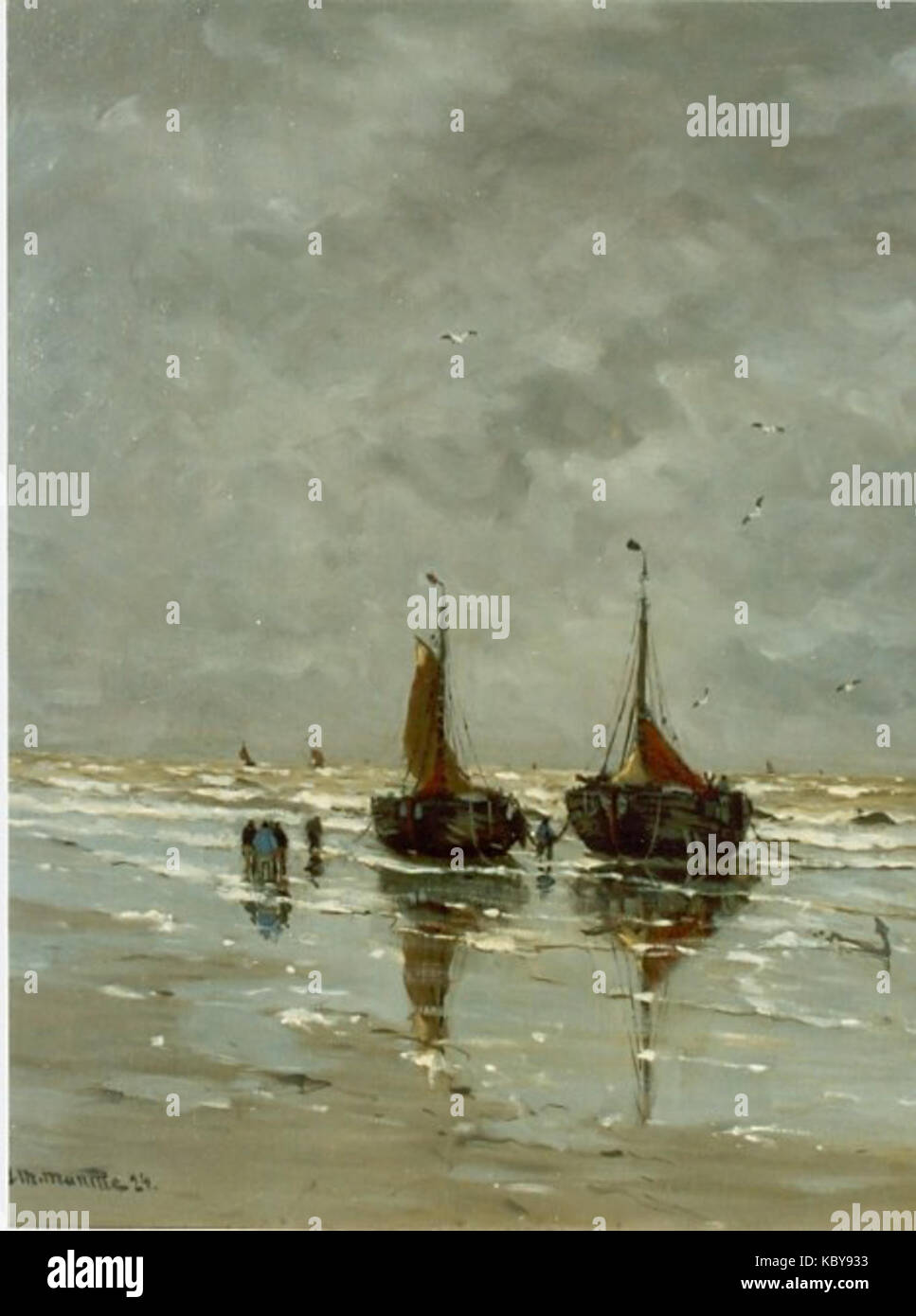 Munthe Bommen en vissersvolk op het strand Stock Photo - Alamy