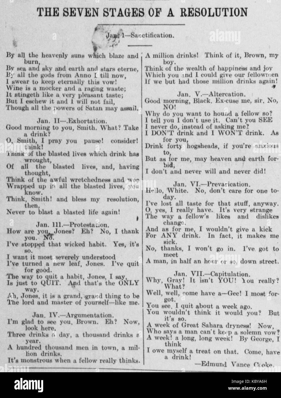 Resolutions (poem by Edmund Vance Cooke Stock Photo - Alamy