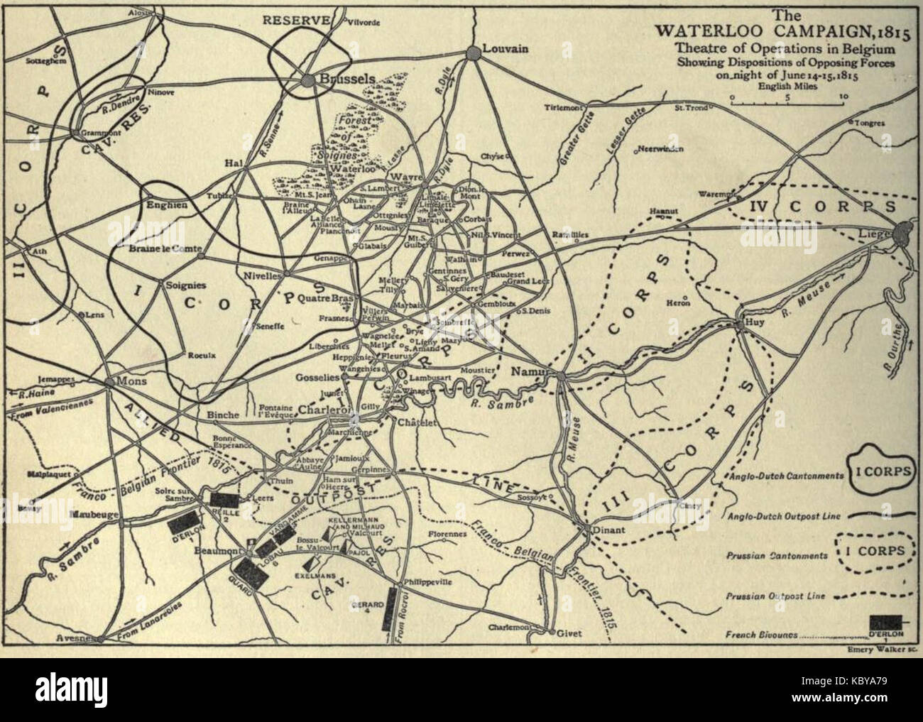 Battle of waterloo map hi-res stock photography and images - Alamy