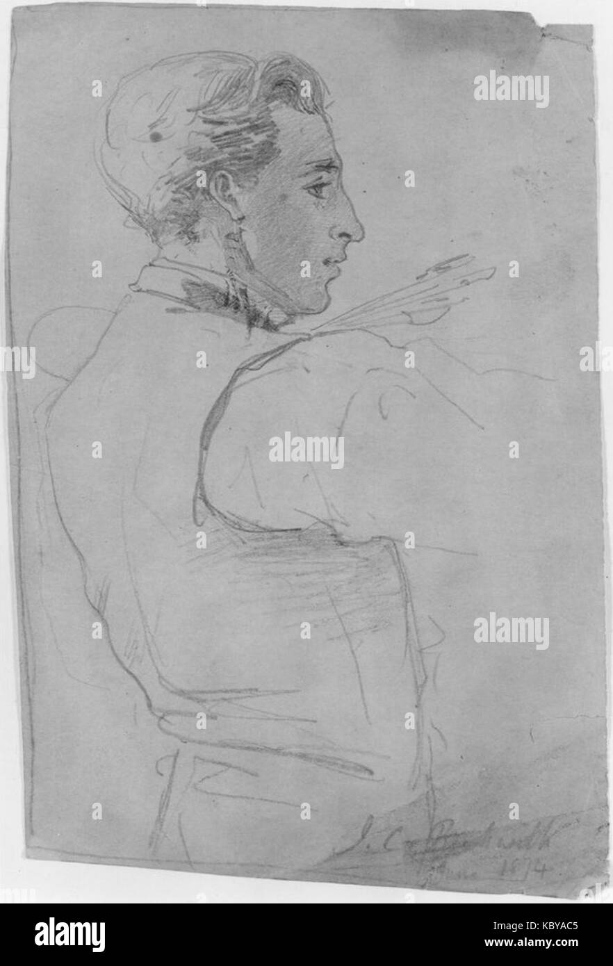 Profile Portrait of J C Beckwith by John Singer Sargent Stock Photo - Alamy