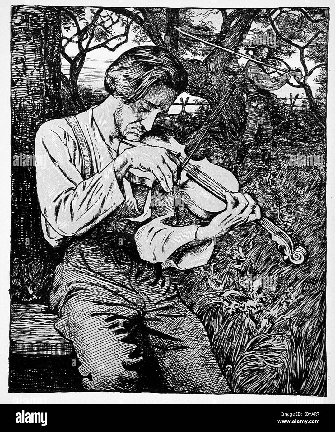 Hans Thoma Der Geiger (ca. 1895 Stock Photo - Alamy