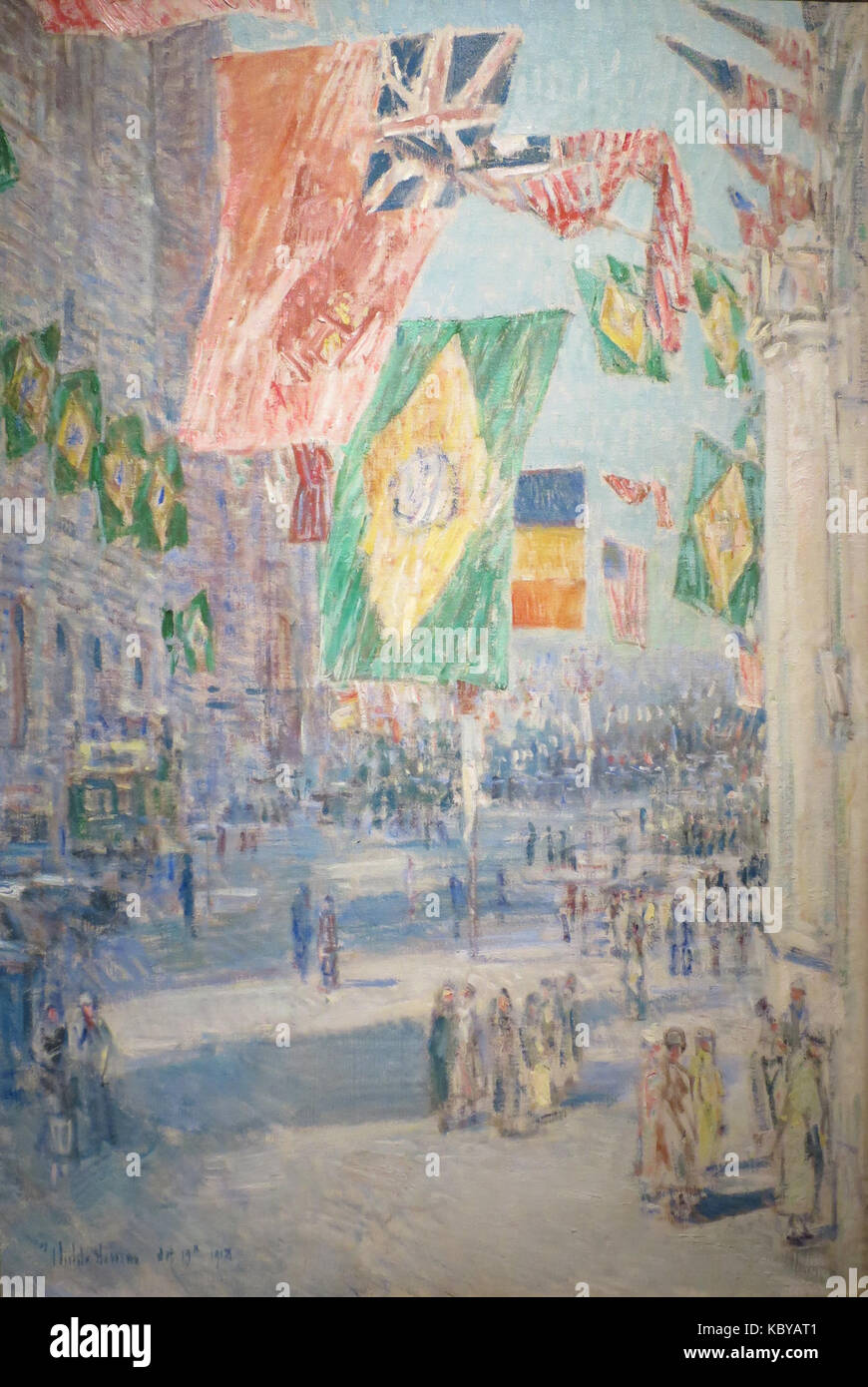 Childe Hassam's painting 'Avenue of the Allies' (1918) is a significant ...