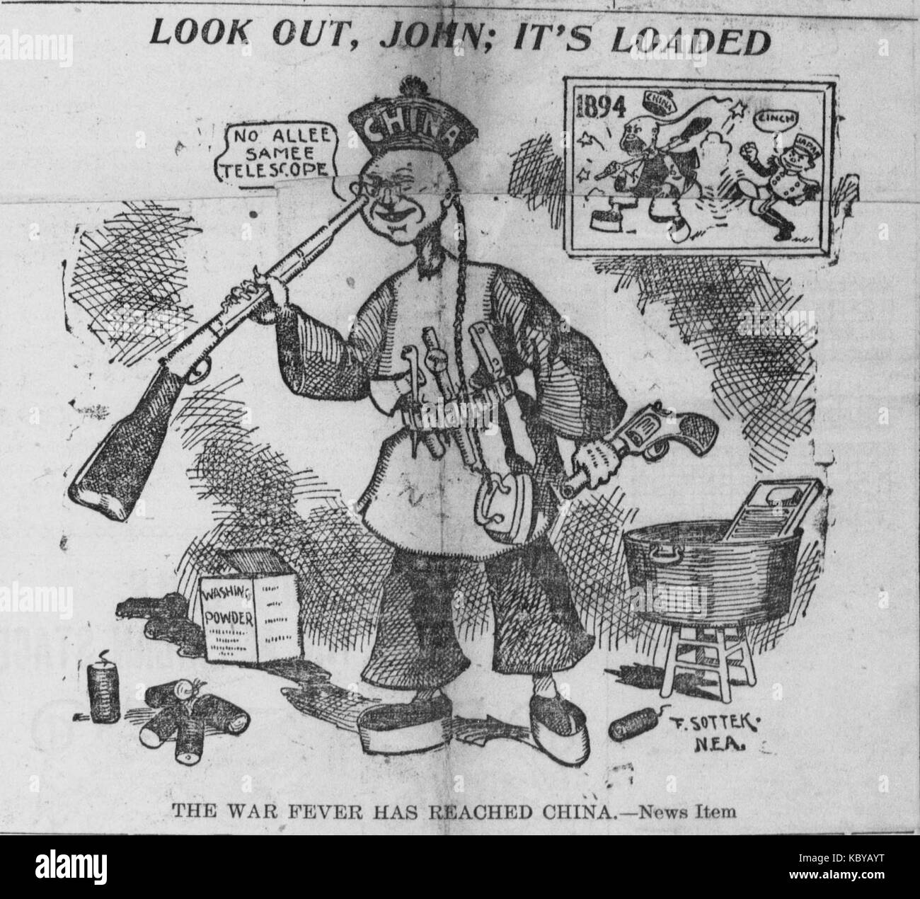 Russo japanese war cartoon Black and White Stock Photos & Images - Alamy