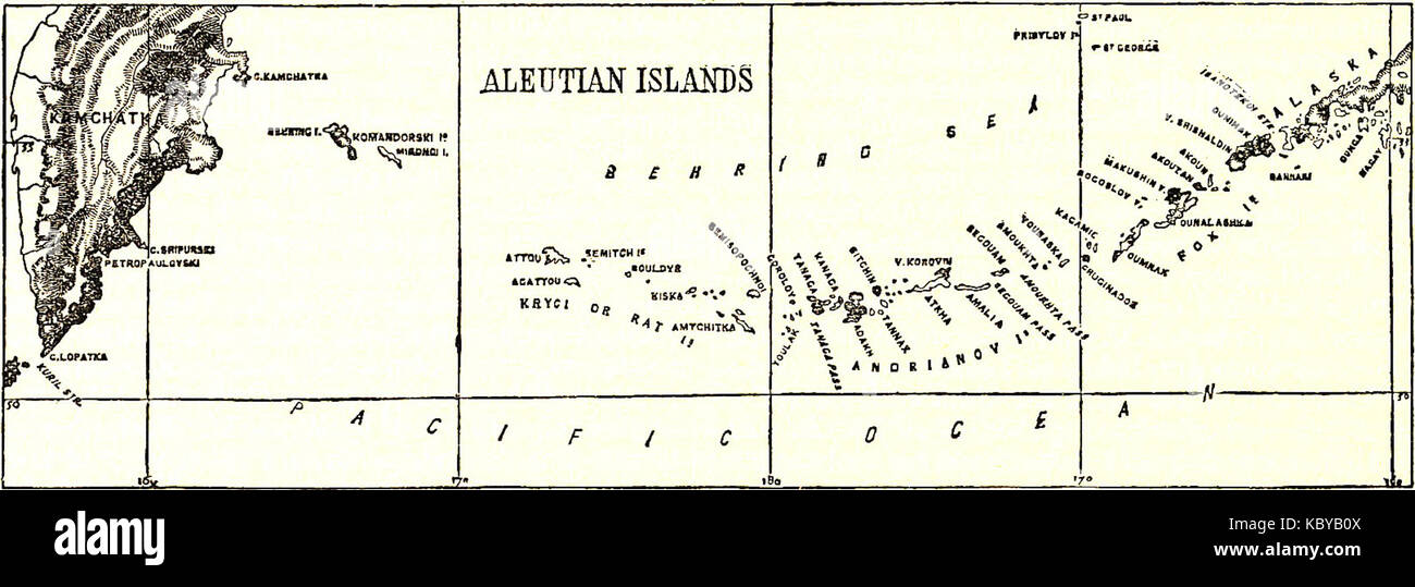 Aleutian islands map hi-res stock photography and images - Alamy