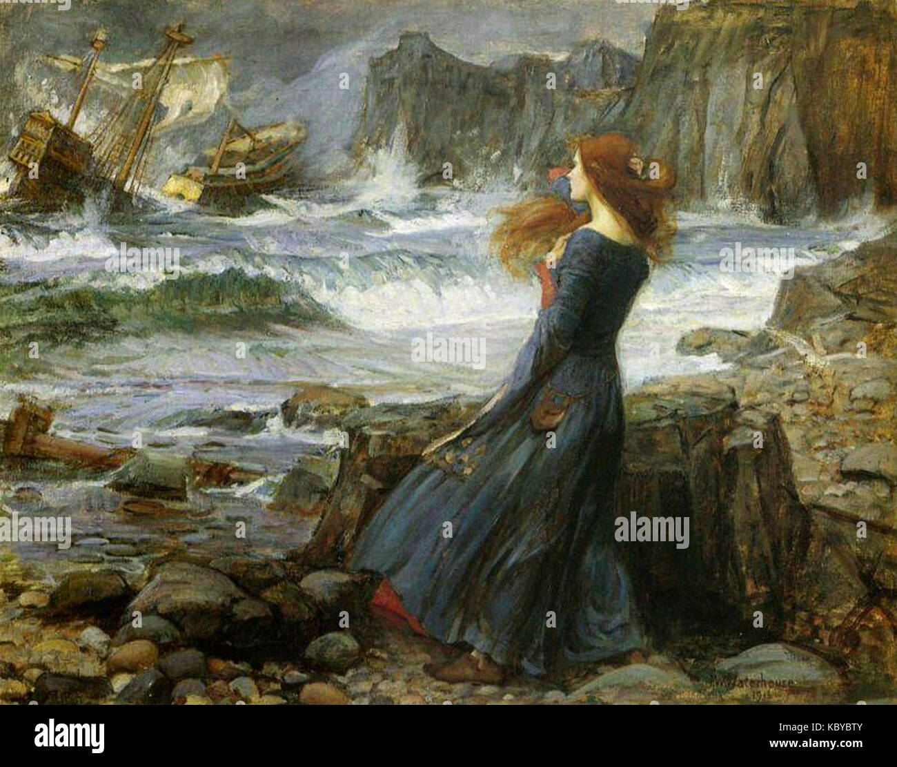 Miranda The Tempest, by John William Waterhouse Stock Photo - Alamy
