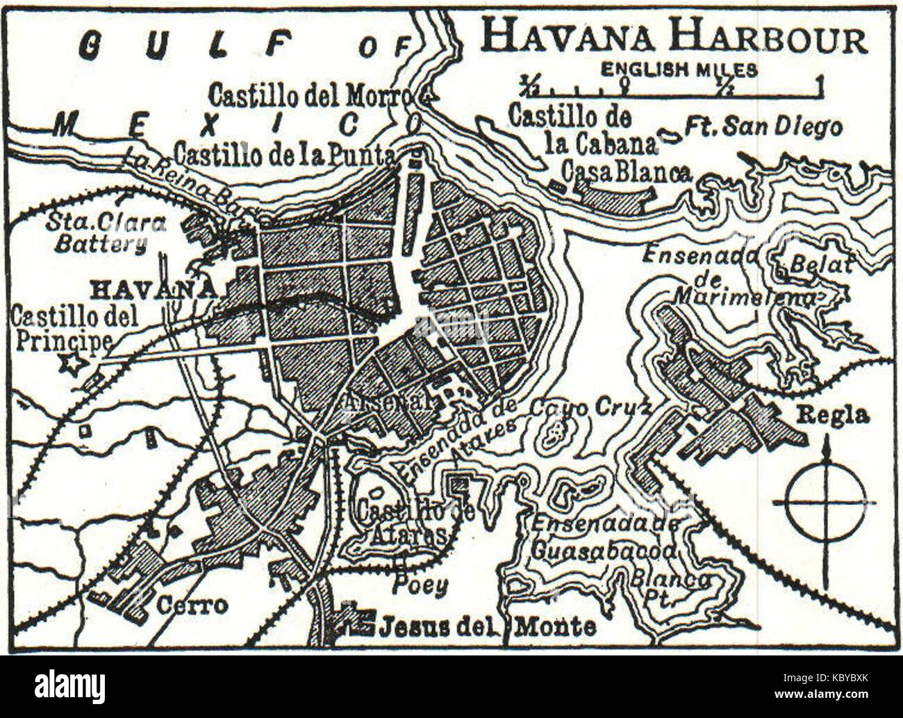 Havana old map hi-res stock photography and images - Alamy