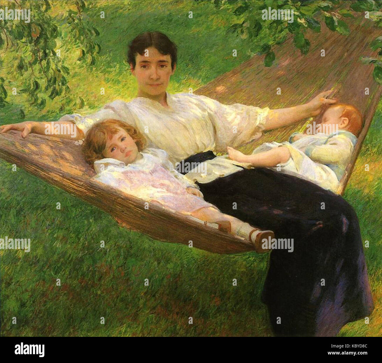 Joseph DeCamp The Hammock 1895 cropped Stock Photo - Alamy