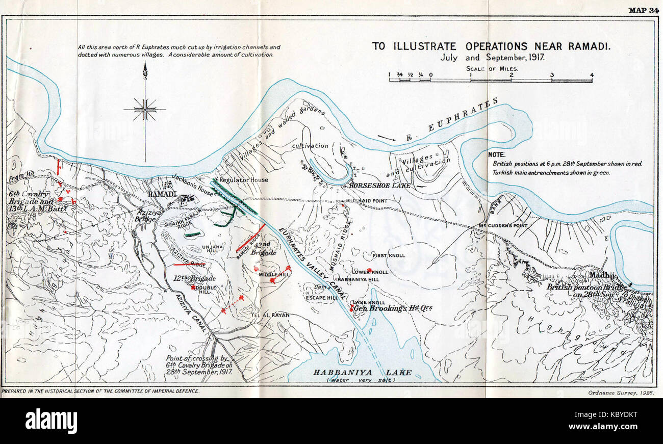 Ramadi operations map 1917 Stock Photo - Alamy