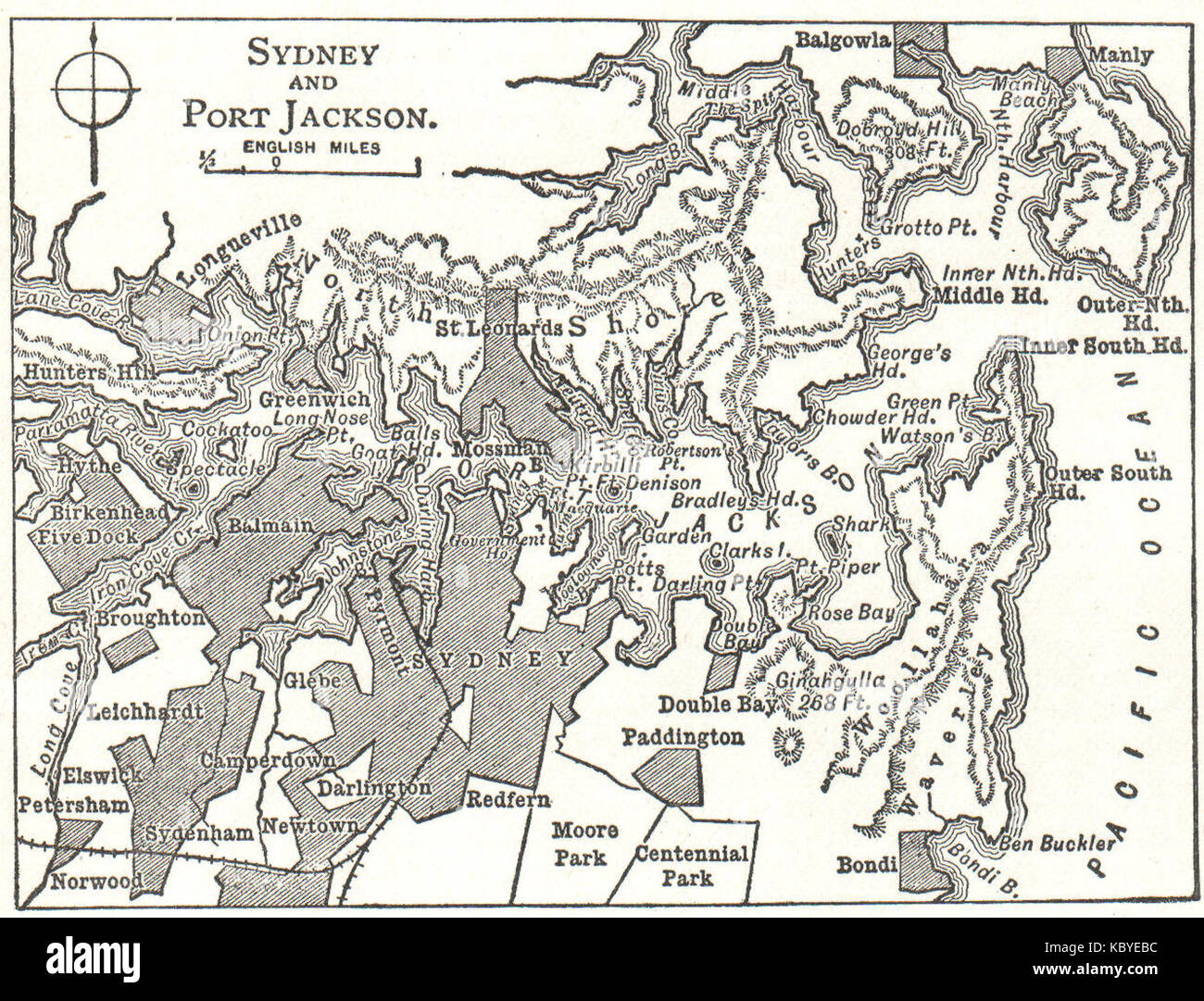 Port jackson sydney map hi-res stock photography and images - Alamy