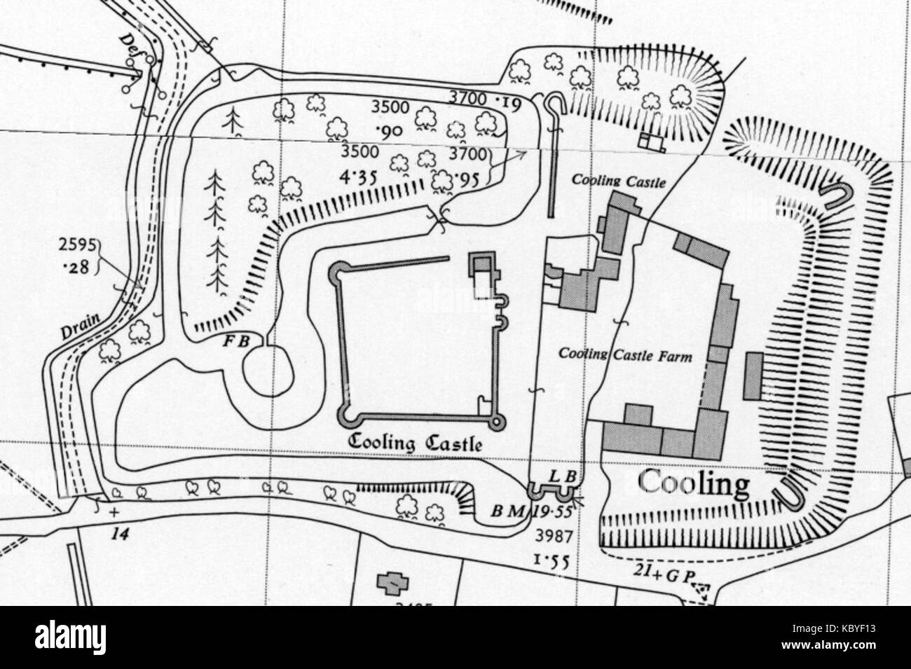 Cooling Castle OS Nat Grid map 1964 Stock Photo - Alamy