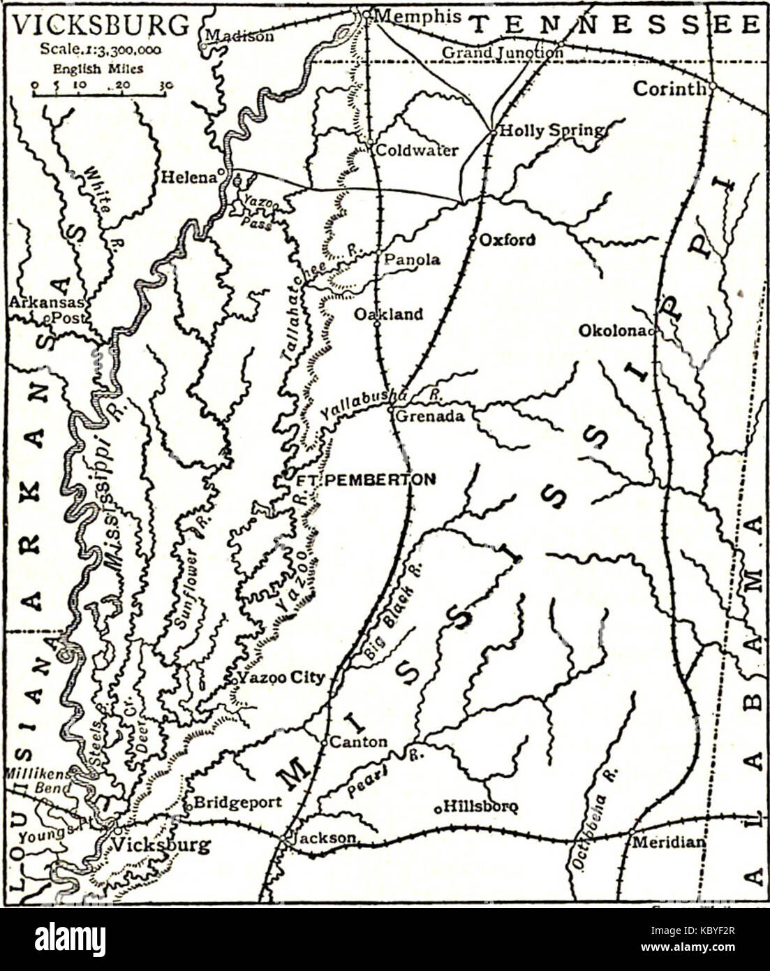 Map of vicksburg hi-res stock photography and images - Alamy