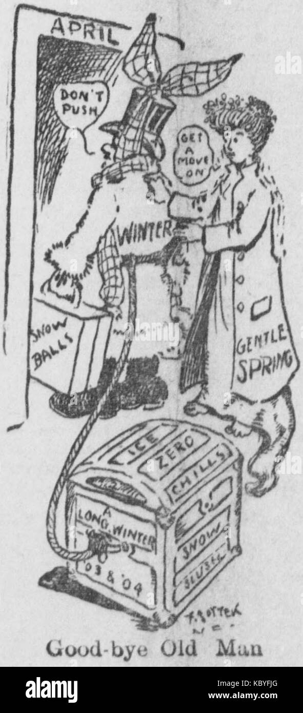 Sottek cartoon about the end of the winter of 1903 04 Stock Photo - Alamy