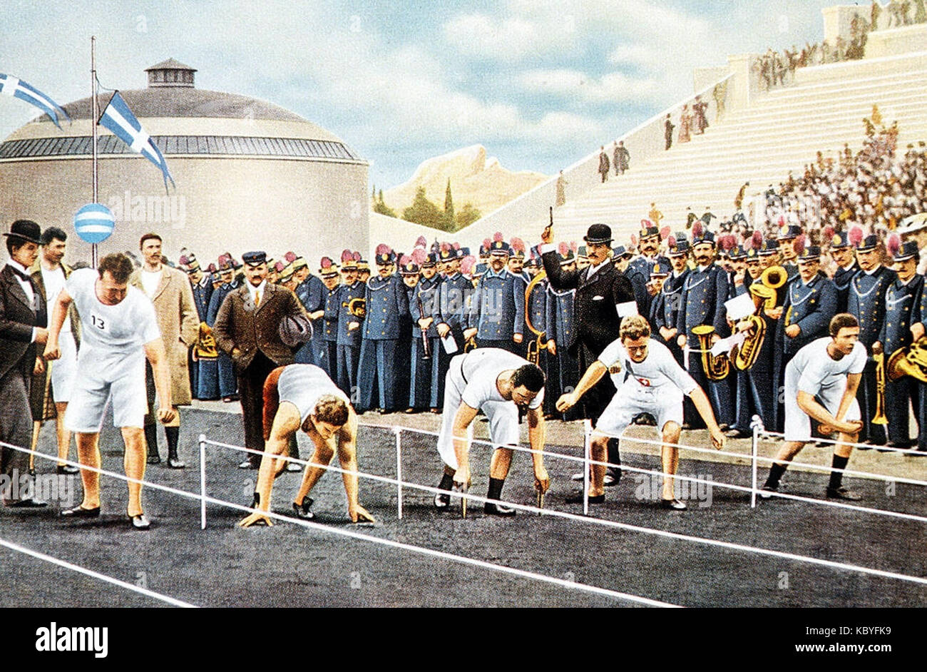 100m sprint 1896 Olympics Stock Photo - Alamy