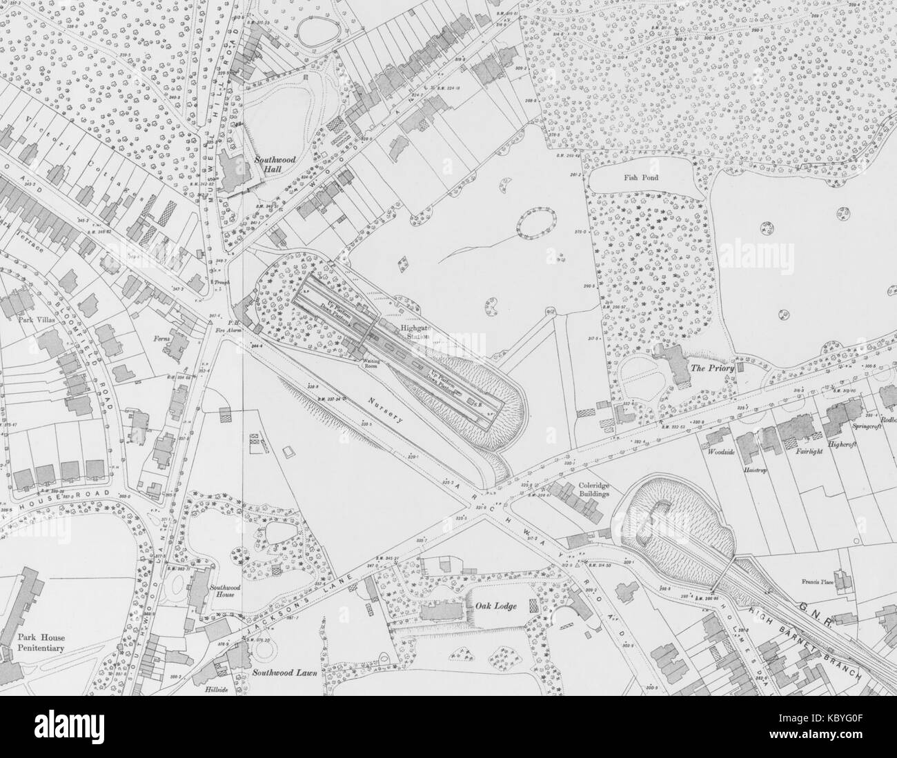 Highgate Station 1895 Stock Photo - Alamy