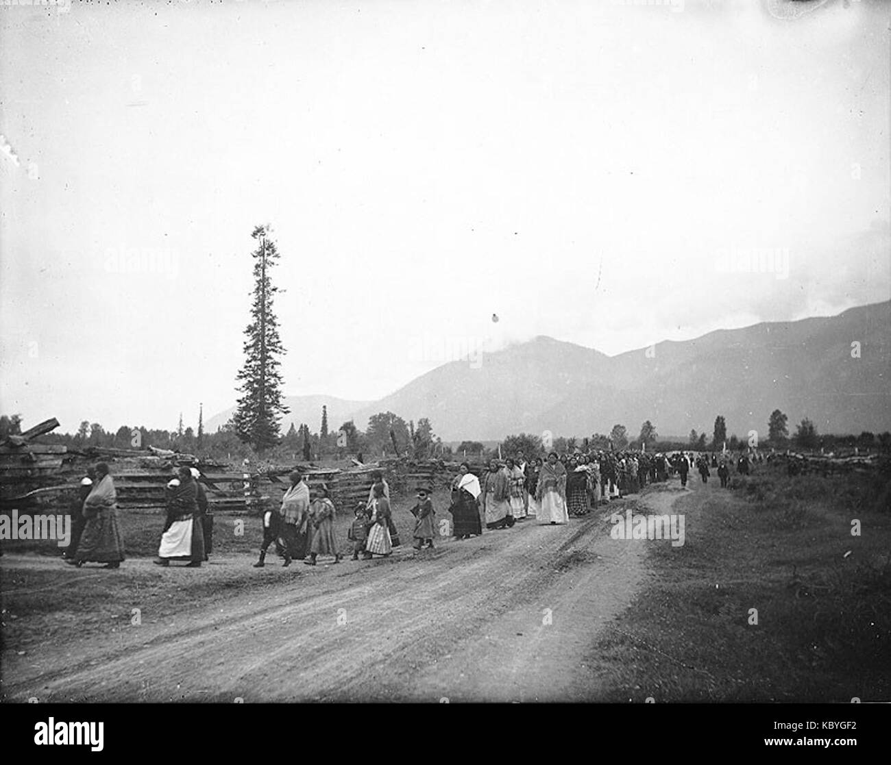 Chilliwack procession of women and children for Passion Play, Skwa ...